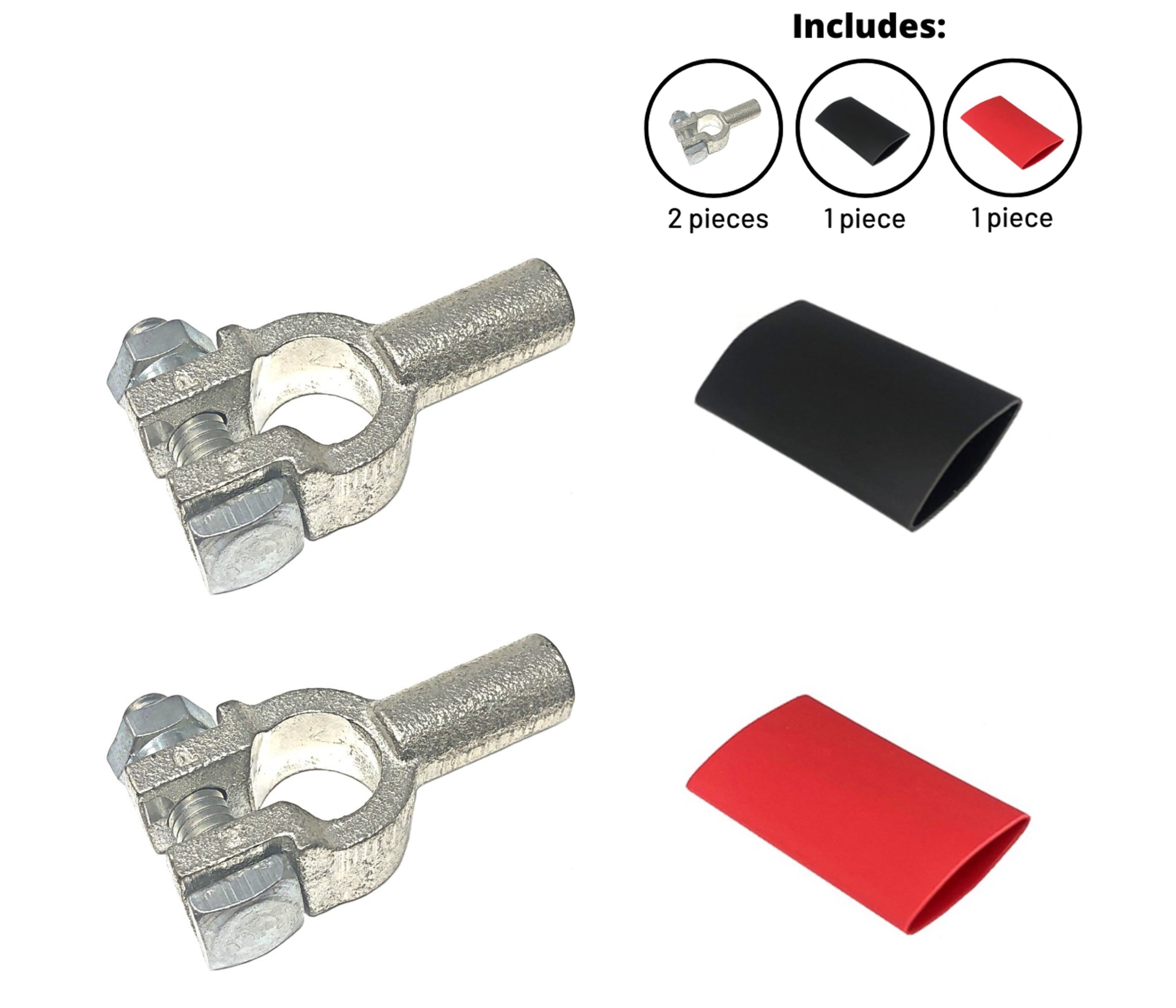 Positive and Negative Pure Copper Top Post Battery Cable Ends Terminal ...