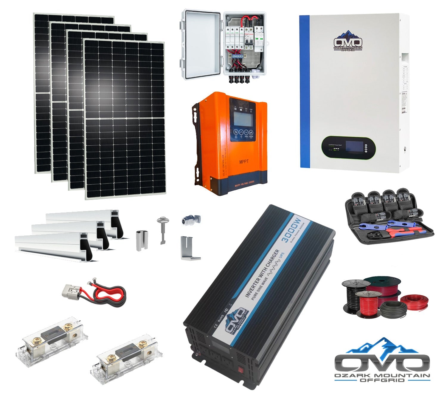 2.2KW Offgrid Solar Kit + OMO 5.12KW Patriot Lithium 48V Battery + 3KW ...