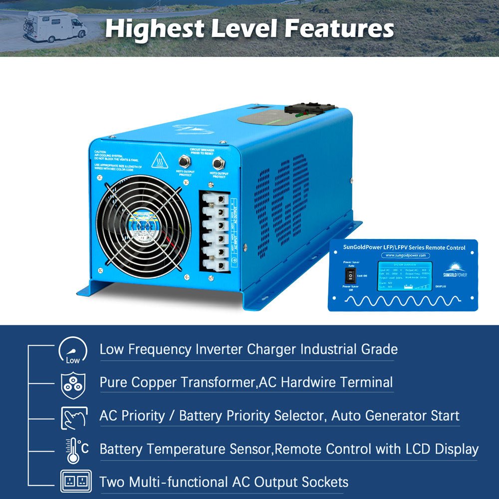 6000W DC 24V Split Phase Pure Sine Wave Inverter With Charger ...